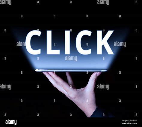 Text Caption Presenting Click Concept Meaning Act Of Pressing A Button On A Mouse Similar