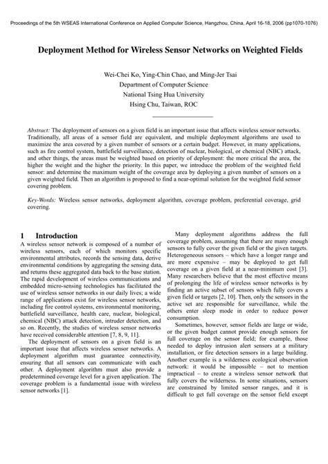 Pdf Deployment Method For Wireless Sensor Networks On Weighted Fields
