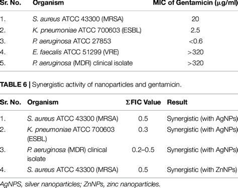 Mic For Gentamicin Microbroth Dilution Method Download Table