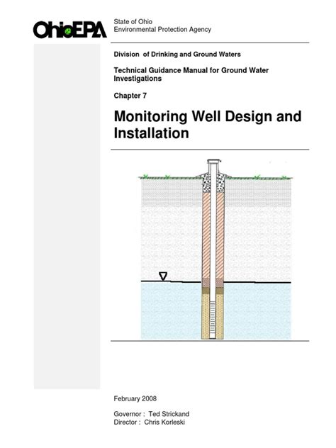 Monitoring Well Design And Installation Tgm 07 Final0208w Pdf