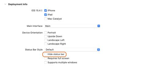 xcode 14でステータスバーを非表示にする方法 developersio