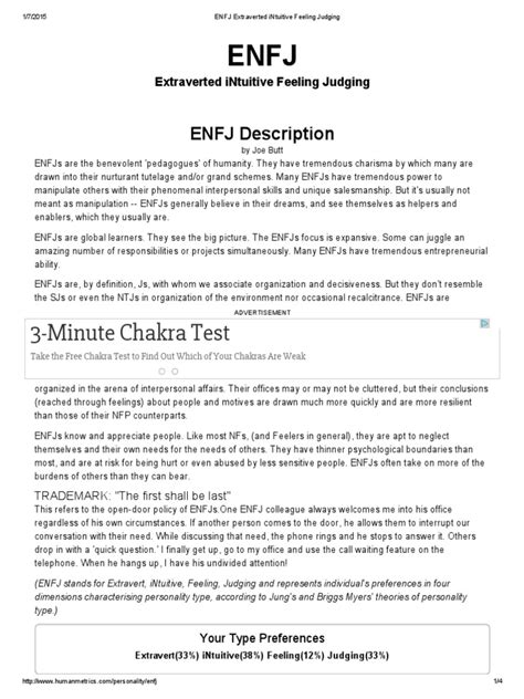 Enfj Extraverted Intuitive Feeling Judging Extraversion And