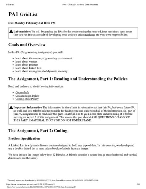 Pa1 Cpsc221 2019w2 Data Structures
