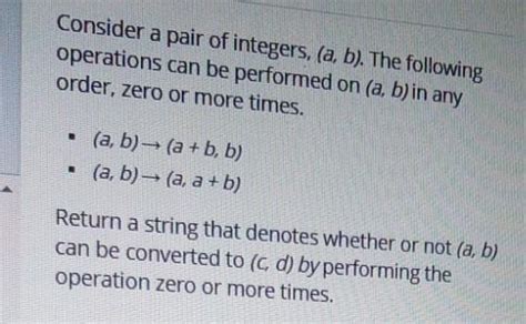 Solved Consider A Pair Of Integers A B The Following Chegg Com