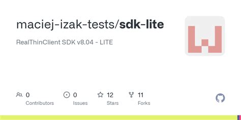 GitHub Maciej Izak Tests Sdk Lite RealThinClient SDK V LITE