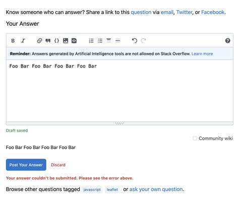 no descriptive error when trying to post an answer while logged out