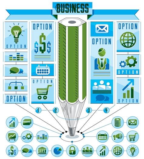 Premium Vector Infographics Template Centered Dimensional