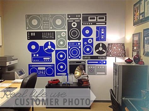 Music Boombox Speakers And Music Equipment Wall Decal Collection