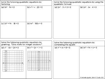 Solving Quadratic Equations By Different Methods Foldable By Slide N Divide