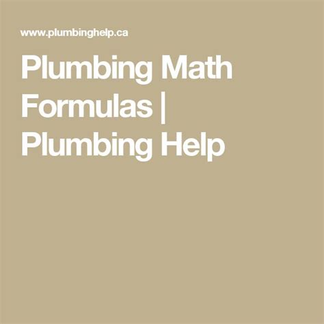 Plumbing Math Formulas Plumbing Help Plumbing Problems Plumbing Washing Machine