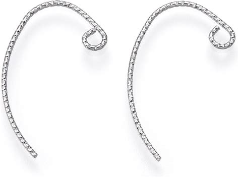 10 Pcs Brass Earring Hooks Earrings With Horizontal Loop Real Platinum