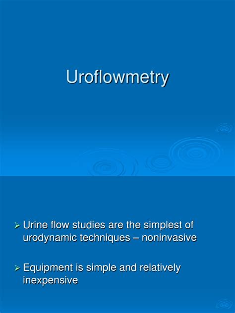 Uroflow Pdf Urination Flow Measurement