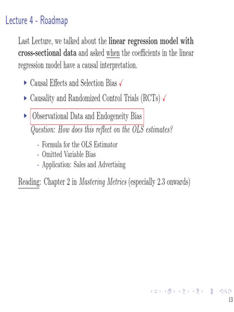 are107 l4 roadmap pdf linear regression ordinary least squares