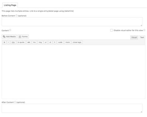 view settings formidable forms