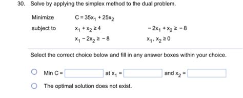 Solved Solve By Applying The Simplex Method To The Dual