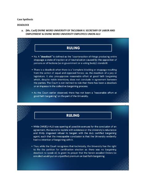 Case Synthesis Pdf Arbitration Labour Law