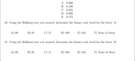 Solved Using The Huffman Tree You Created Determine The