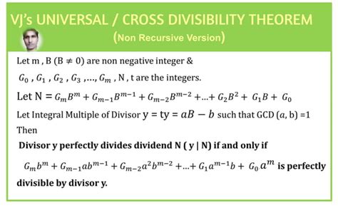 Vj S Cross Divisibility Theorem Ppt