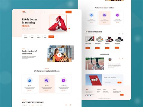 Shoes Landing Page Ui Design Behance