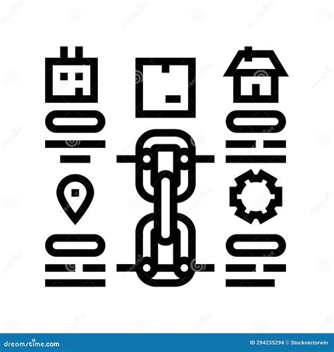 Supply Chain Planning Logistic Manager Line Icon Vector Illustration