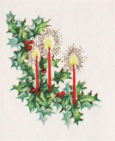 Candles And Holly Vintage Christmas Images Vintage Christmas Candles