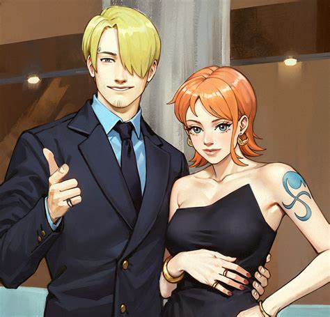 Nami And Sanji One Piece Drawn By Adelheid Moschiola Danbooru