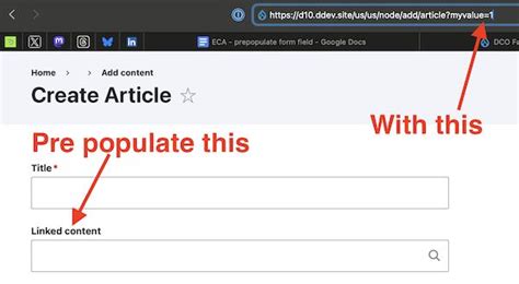 Drupaltutor On Linkedin Using Eca To Pre Populate A Form Field From A