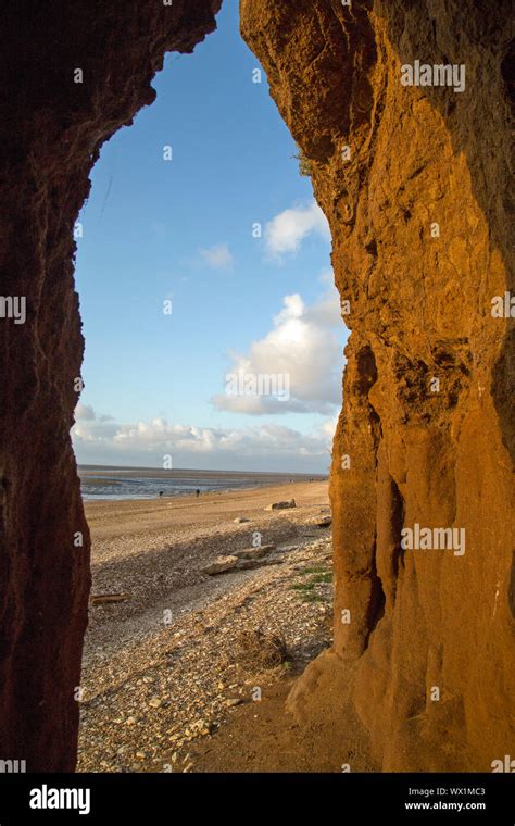 Hunstanton Norfolk England Coastal Caves Are Formed In The Cliffs