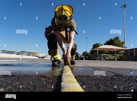 A Firefighter From The 142nd Wing Participates In Annual Training At