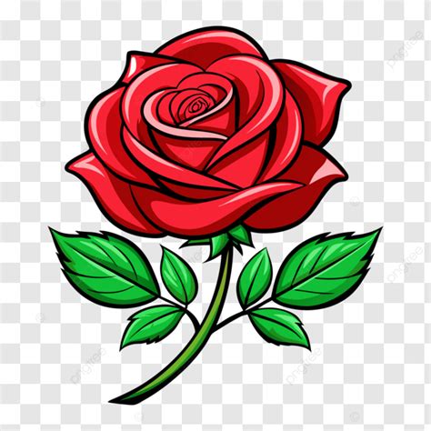 손으로 그린 빨간 장미 장미 꽃 빨간색 Png 일러스트 및 이미지 에 대한 무료 다운로드 Pngtree