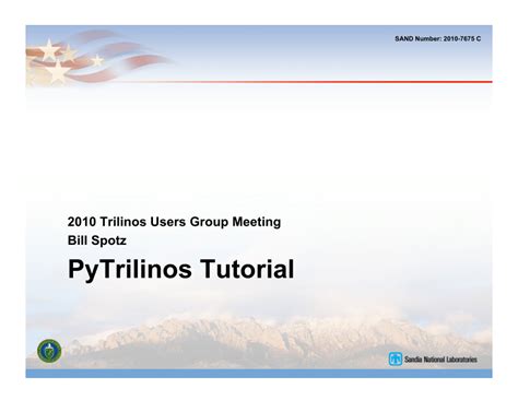 pdf pytrilinos tutorial