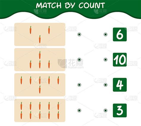 数一数卡通胡萝卜。比赛和计数游戏。教育游戏为学龄前儿童和学步儿童