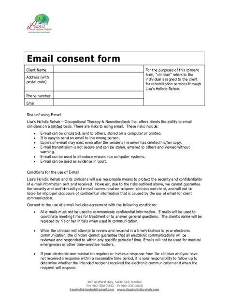 Fillable Online Email Consent Form Fax Email Print Pdffiller