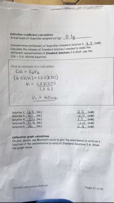 Solved Using The Extinction Coefficients Below Calculate 56 Off