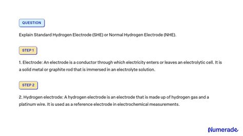 Solved Explain Standard Hydrogen Electrode She Or Normal Hydrogen Electrode Nhe
