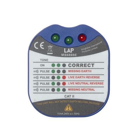 Lap 230v Socket Tester Tester Led Indicator Sockets