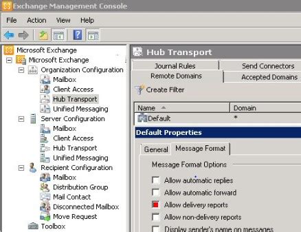 Microsoft Exchange 2010 NDR Disable Non Delivery Reports Set RemoteDomain