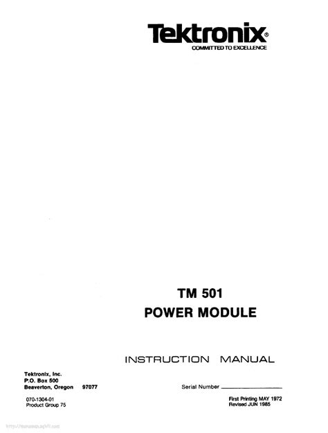 Tektronix Tm 501 Power Module Instruction Sch Service Manual Download