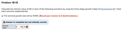 Solved Problem Calculate The Intrinsic Value Of GE In Chegg