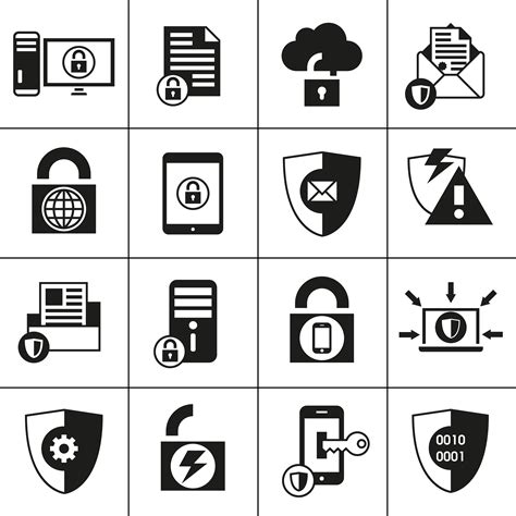 Data Protection Security Icons 437838 Vector Art At Vecteezy