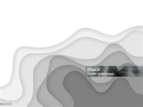 추상 원 빈 종이 흰색과 회색 톤 벡터 배경 그림자 현대 개념과 겹치는 파도 텍스트 또는 메시지 웹 및 책 디자인을위한 공간 0명에 대한 스톡 벡터 아트 및 기타 이미지
