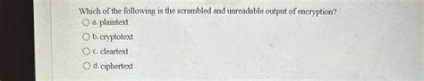 solved which of the following is the scrambled and