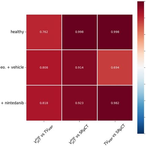Heatmap Showing Spearman Rank Correlation Coefficients Between In Vivo