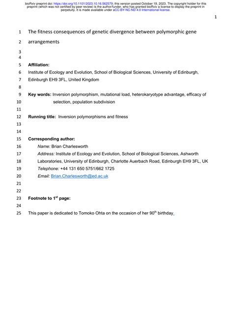 Pdf The Fitness Consequences Of Genetic Divergence Between Polymorphic Gene Arrangements