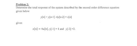 Solved Problem Determine The Total Response Of The System Chegg