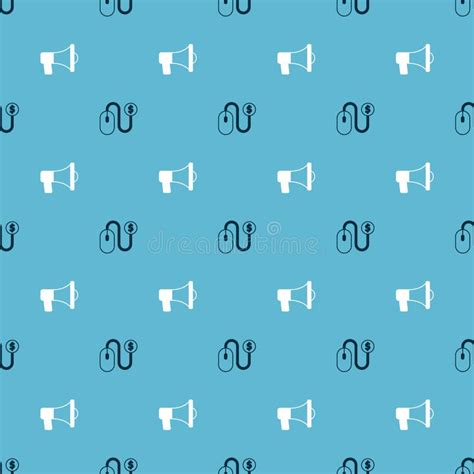 Set Advertising And Megaphone On Seamless Pattern Vector Stock Vector Illustration Of Social