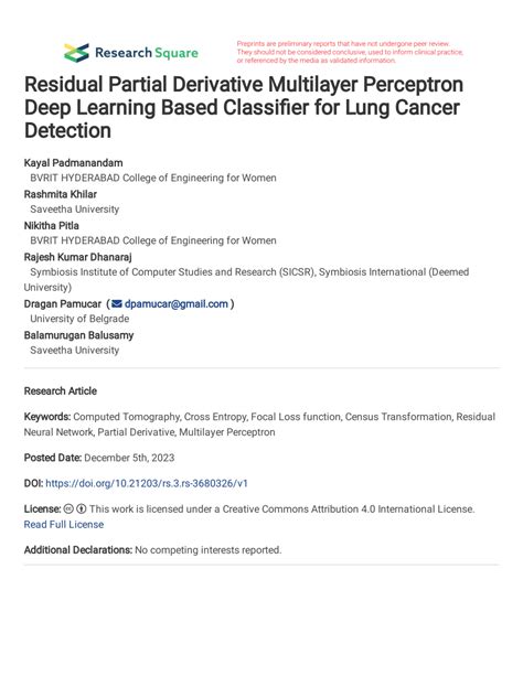Pdf Residual Partial Derivative Multilayer Perceptron Deep Learning