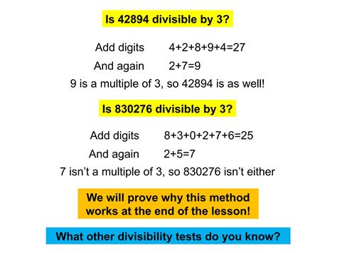 Divisibility Tests Year 7 Mathematicspptx