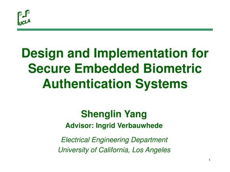 Ppt Design And Implementation For Secure Embedded Biometric Authentication Systems Powerpoint