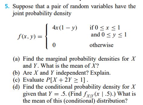 Solved Suppose That A Pair Of Random Variables Have The Chegg